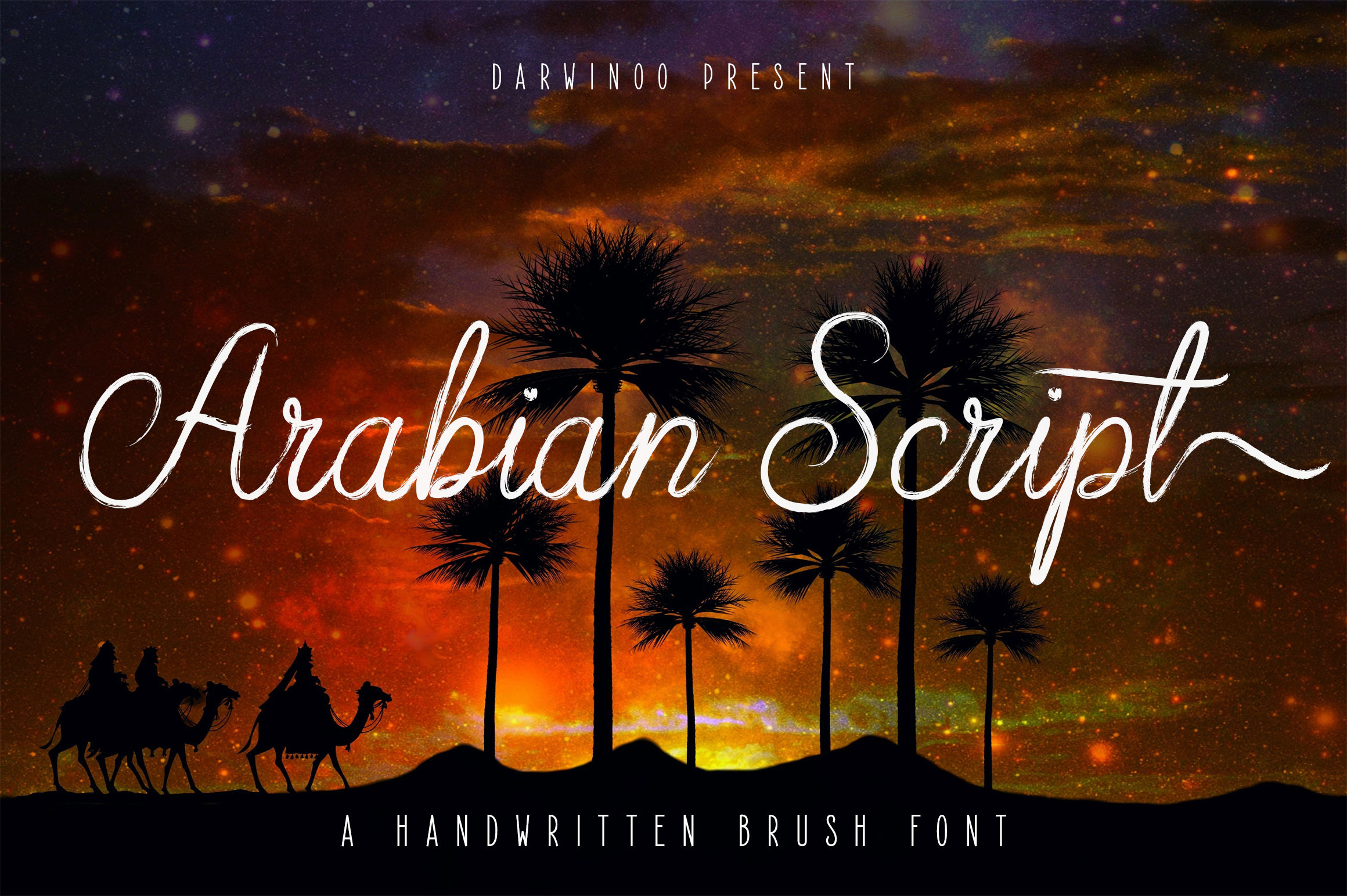 Arabian Script | Brush Textured Font, a Script Font by Royaltype
