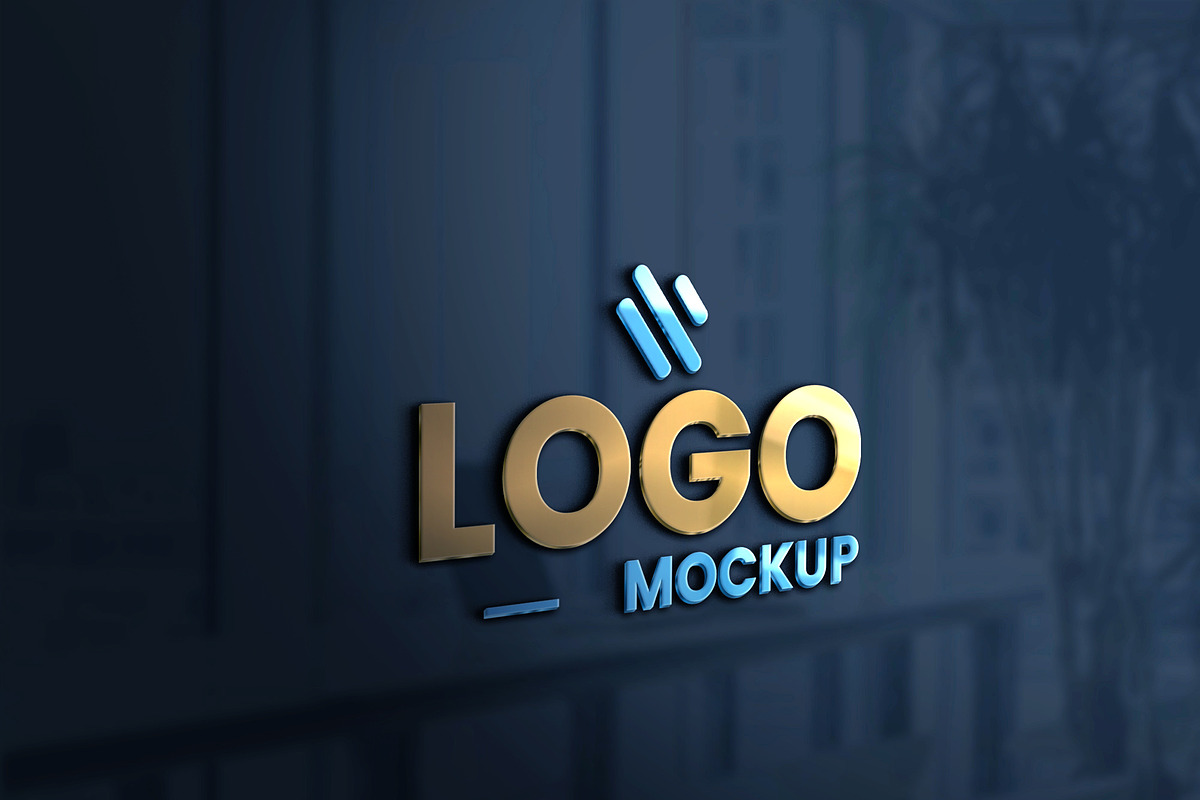 3D Logo Mockup on Glass Wall, an Advertising Mockup by el_chambers