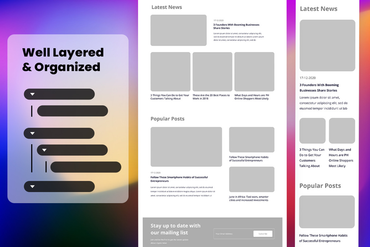 Newspaper Wireframe Website