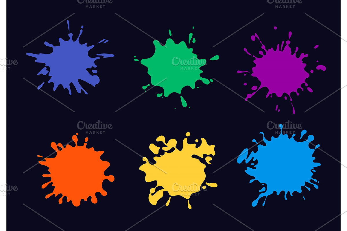 colored ink splash. paint splashing, a Decorative Illustration by Multigon