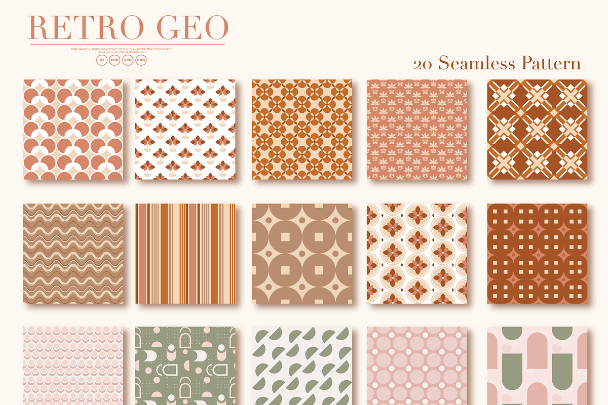 RETRO GEO, a Pattern Graphic by MSNTY STUDIOX