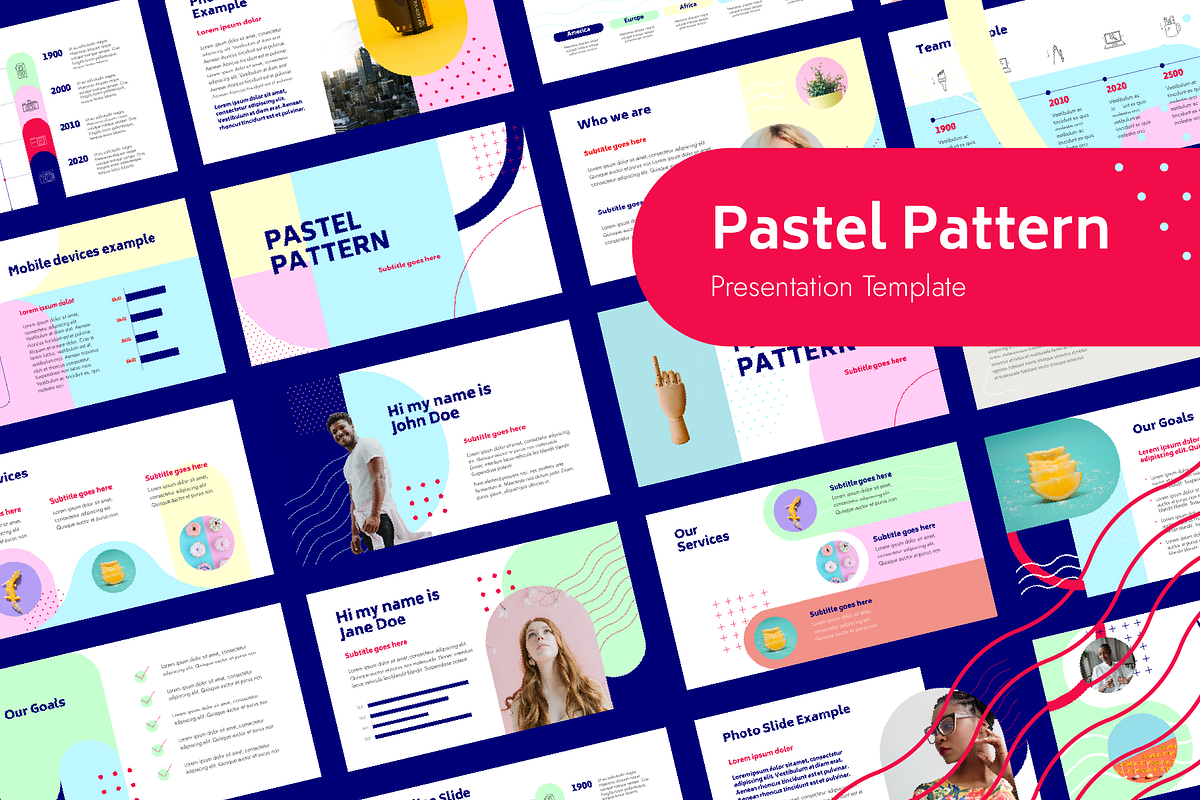 Pastel Pattern PPT Template, a Presentation Template by chio.design - Khalay Chio | Creative Market