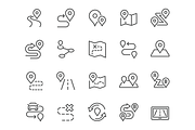 Line Route Icons, an Outline Icon by Davooda