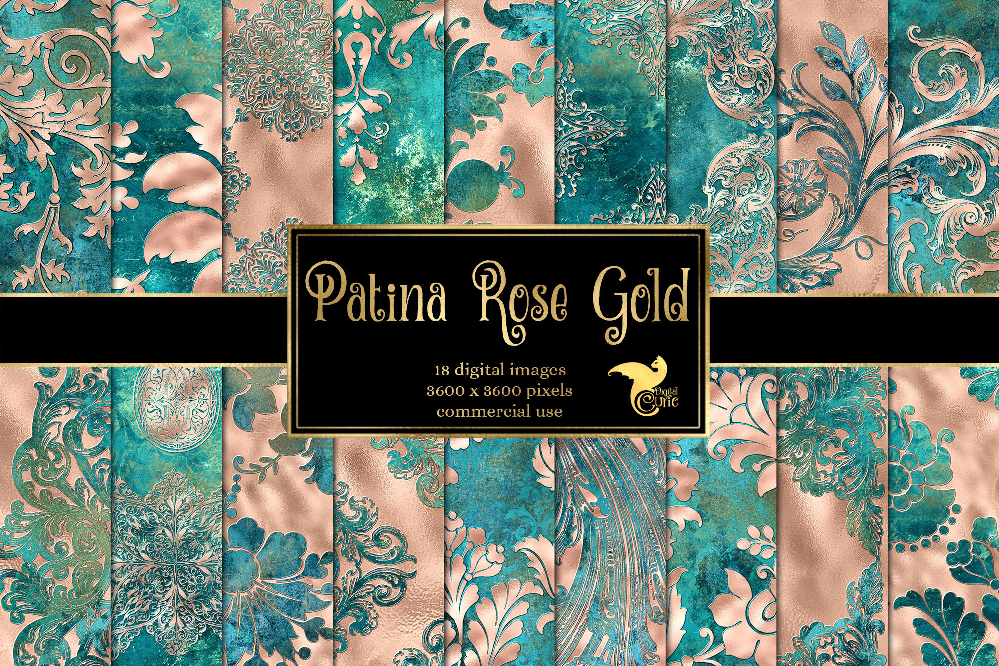 Patina Rose Gold Textures, a Texture Graphic by Digital Curio