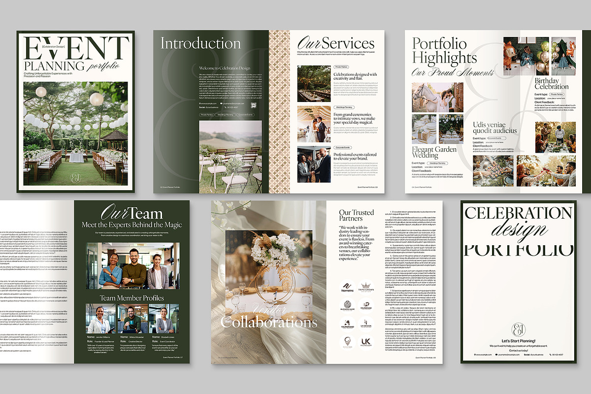 Event Planner Portfolio Template, a Brochure Template by BrandPacks