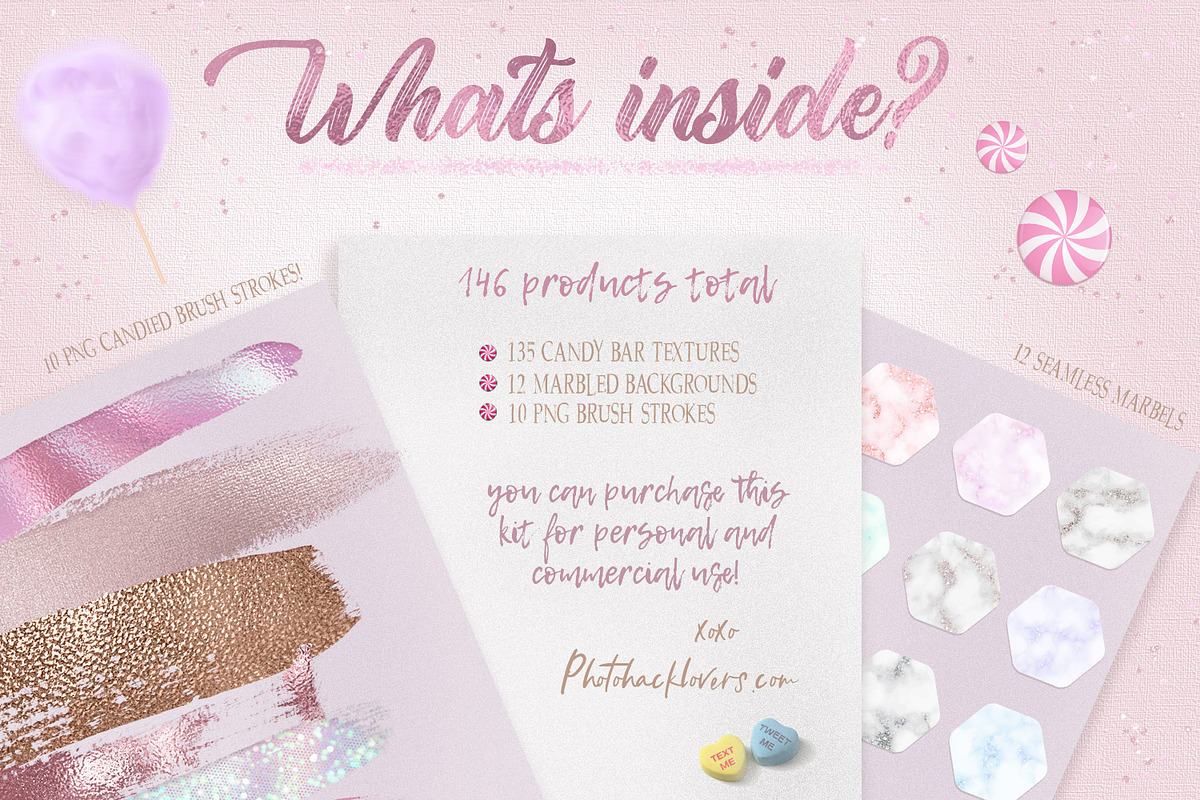 Candy bar -Aesthetic textures bundle, a Texture Graphic by Photohacklovers