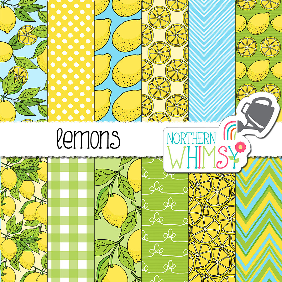 Lemon Seamless Patterns, a Pattern Graphic by Northern Whimsy Design
