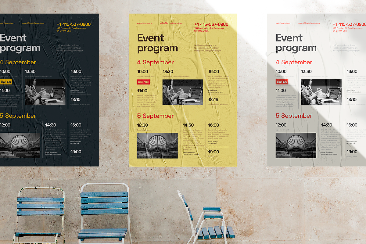 Event Schedule Poster Template, a Flyer Template by EDT.Graphics