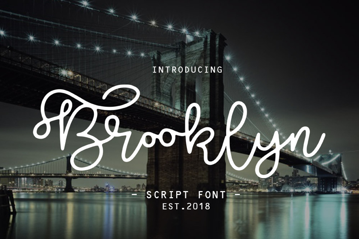 Brooklyn script font, a Script Font by fluffyartstudio