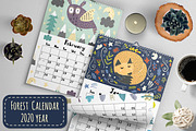 2020 Forest Calendar Template, a Stationery Template by Gulnara Sabirova