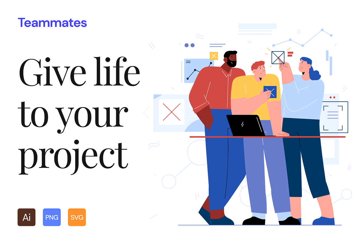 Teammates Illustrations, a Templates & Theme by Craftwork