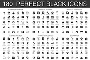 180 Black classic icons, an Outline Icon by Lemberg Vector | Creative ...