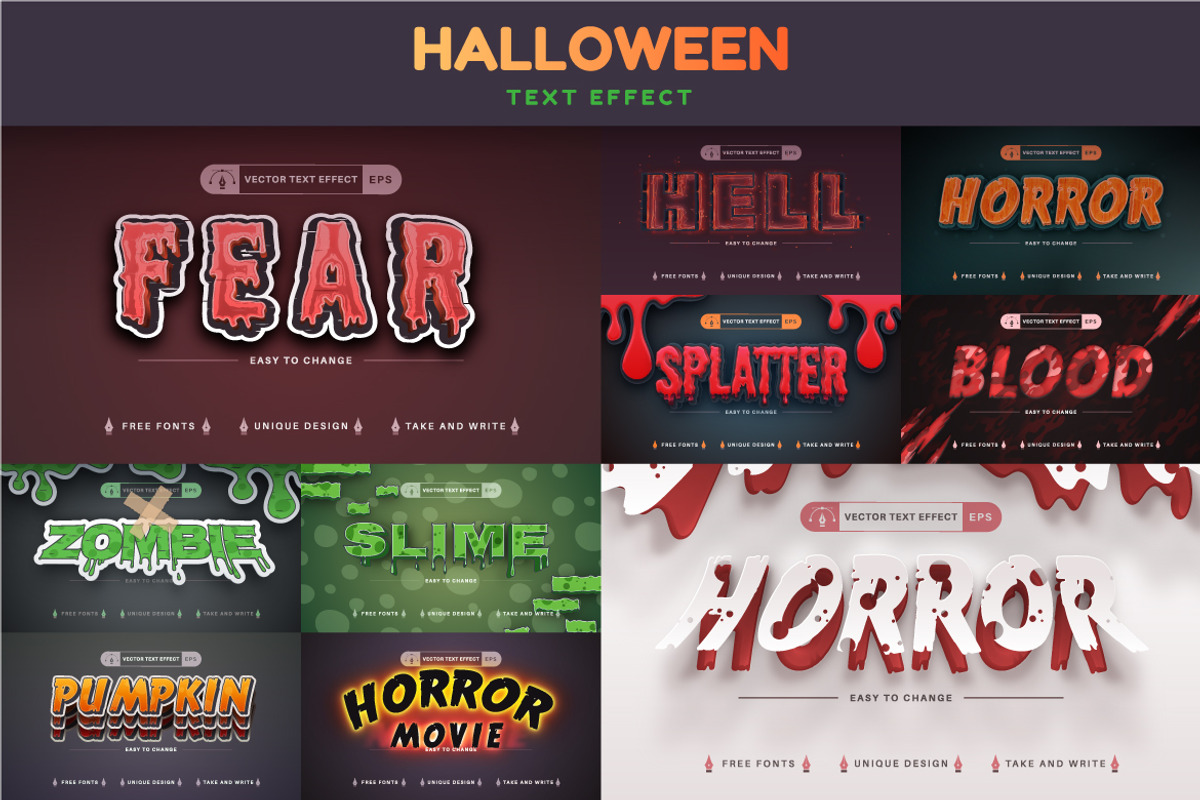 Bundle editable text effects