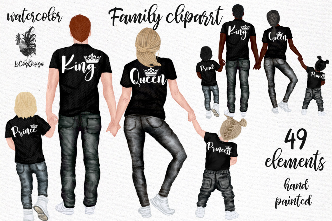 Family clip art Parents clipart Kids, a Person Illustration by LeCoqDesign