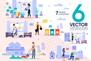 Home Service Vector Scenes, an Object Illustration by PavelVinnik ...