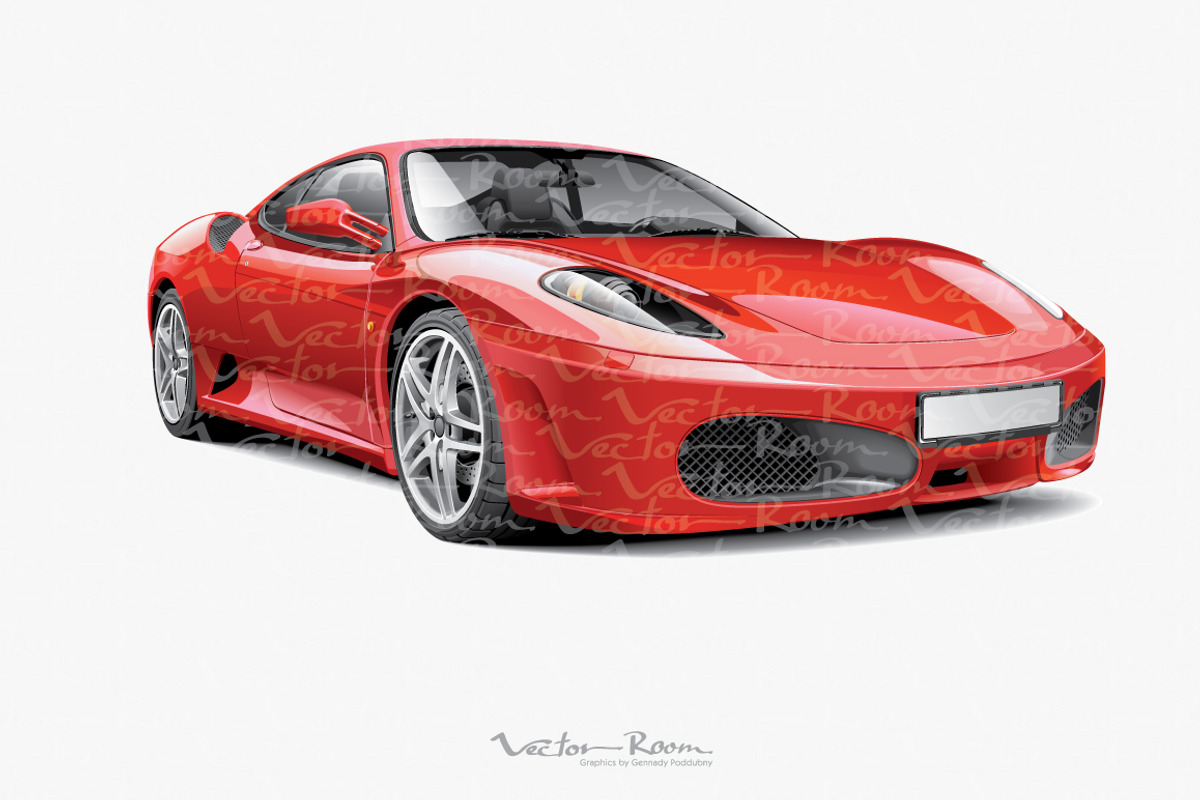 Red Italian Supercar, an Object Illustration by Vector Room