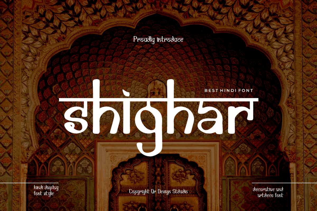 Shighar - Artdeco & Hindi Font, a Sans Serif Font by QR Design Studio