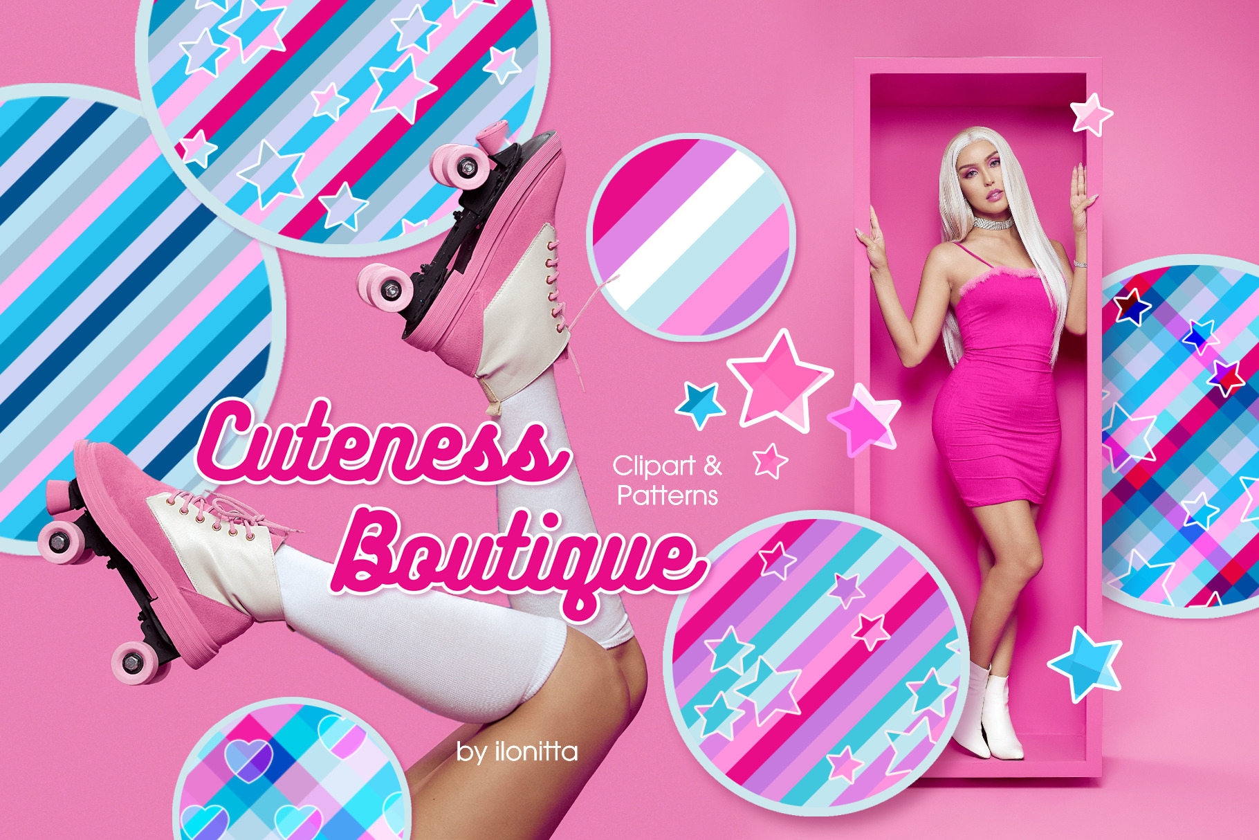 Cuteness Boutique: Pink Patterns, a Pattern Graphic by ilonitta