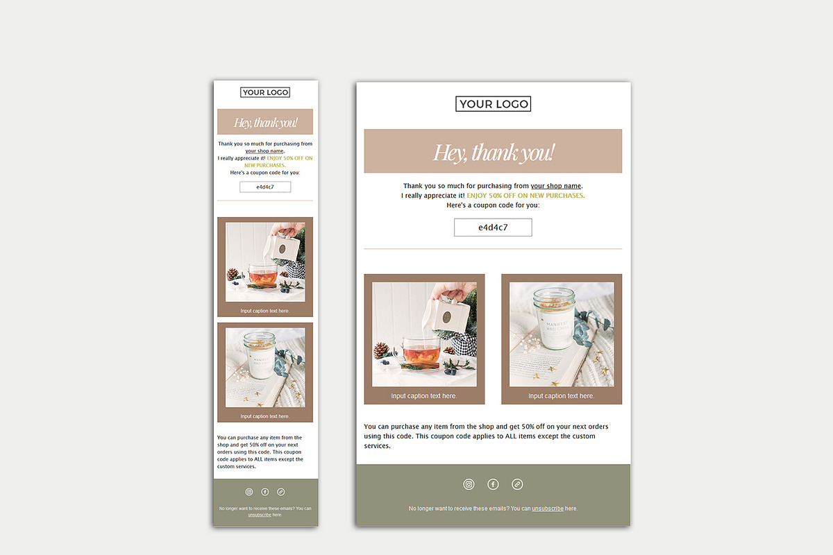 4 Mailchimp email templates, an Email Template by Kala and Hansuja Studio