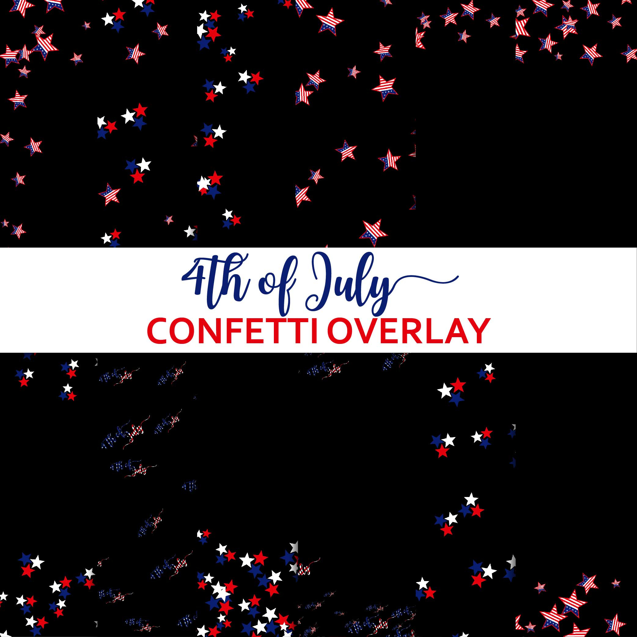 4th of July Confetti Overlay Clipart, a Decorative Illustration by ...