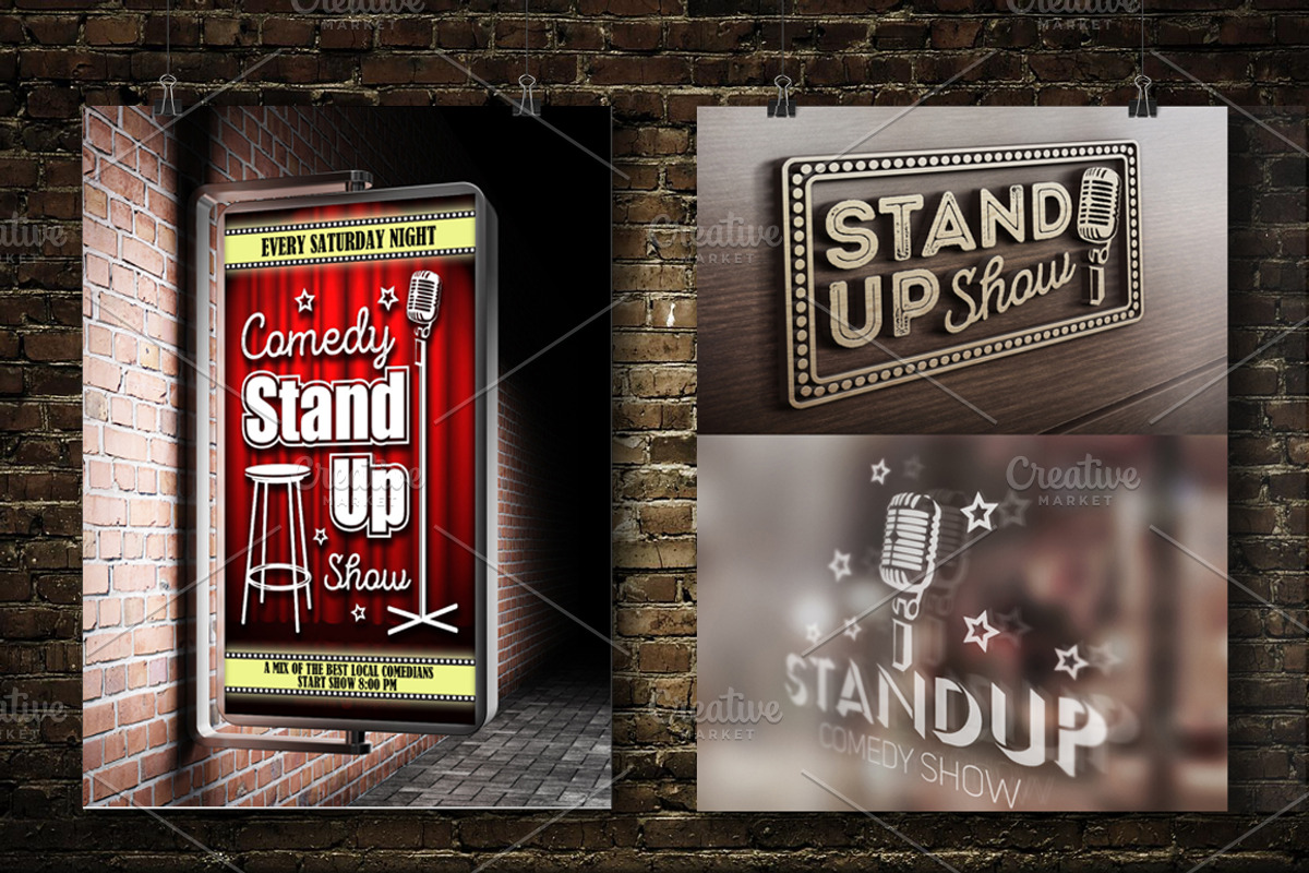 Stand up comedy show logos bundle, a Branding & Logo Template by Sergei ...