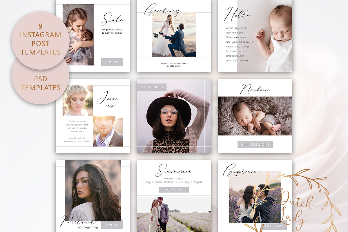 PSD Instagram Post Template Bundle, a Social Media Template by The ...