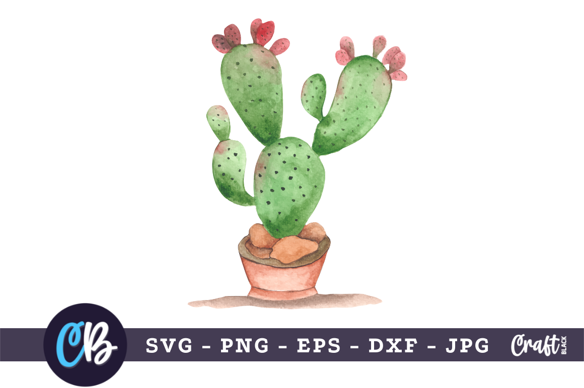Watercolor Cactus Clipart, a Decorative Illustration by CraftBlack