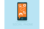 Social Phone, a Technology Illustration by UVAconcept