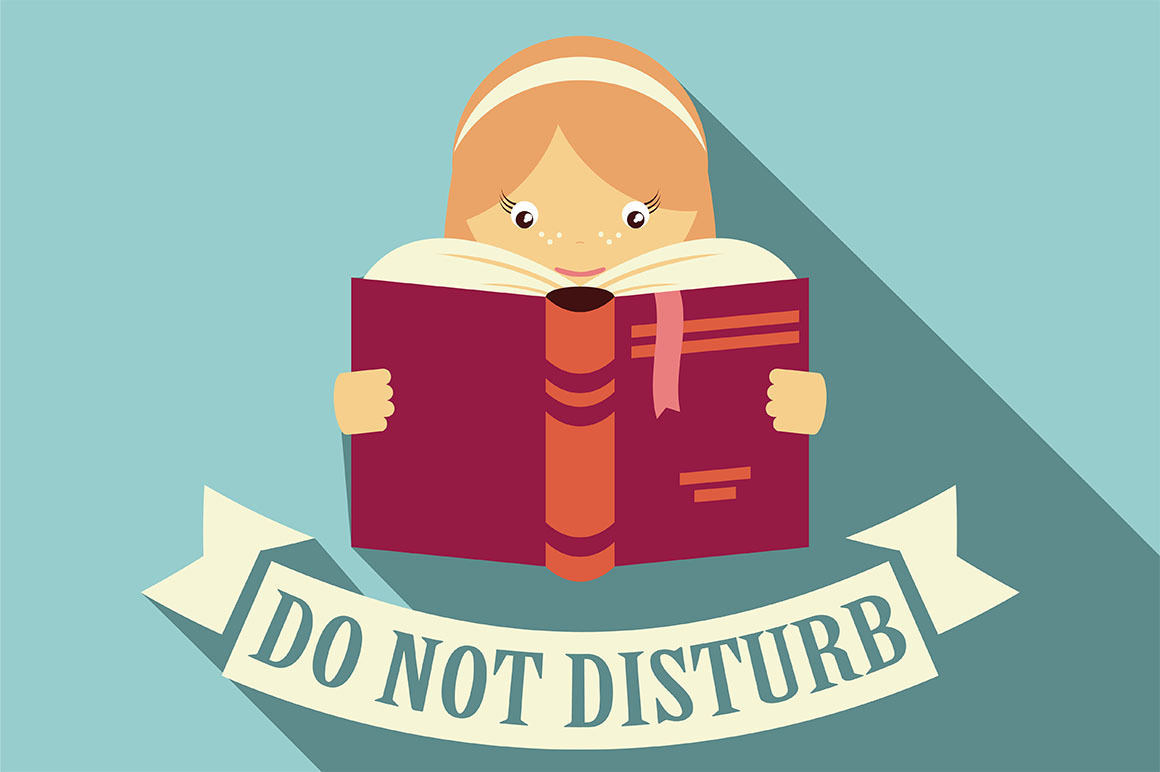 Reading - Do Not Disturb, an Education Illustration by Blue Lela Design