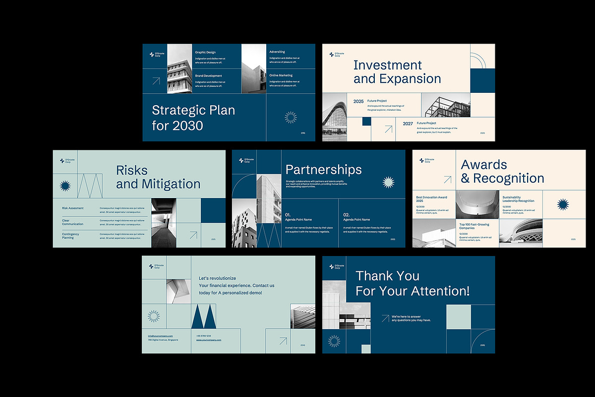 Navy Annual Report Google Slide, a Presentation Template by Neermana