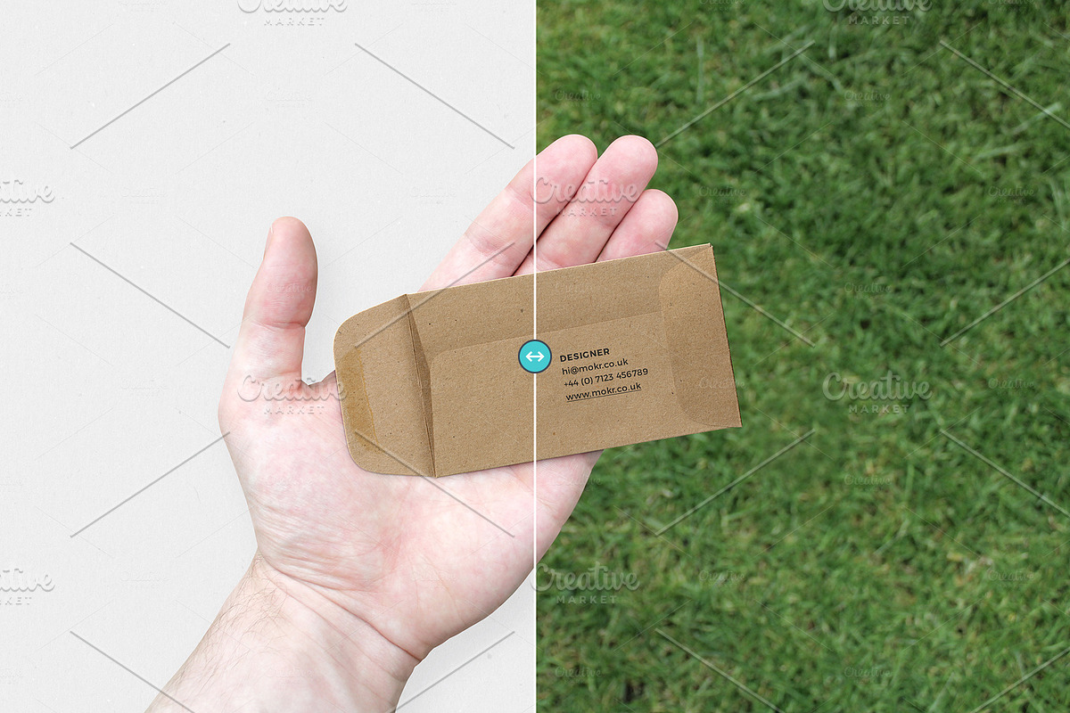Business card seed packet mockup Psd, a Print Template by Mokr