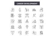 Career development line icons, signs | People Illustrations ~ Creative ...