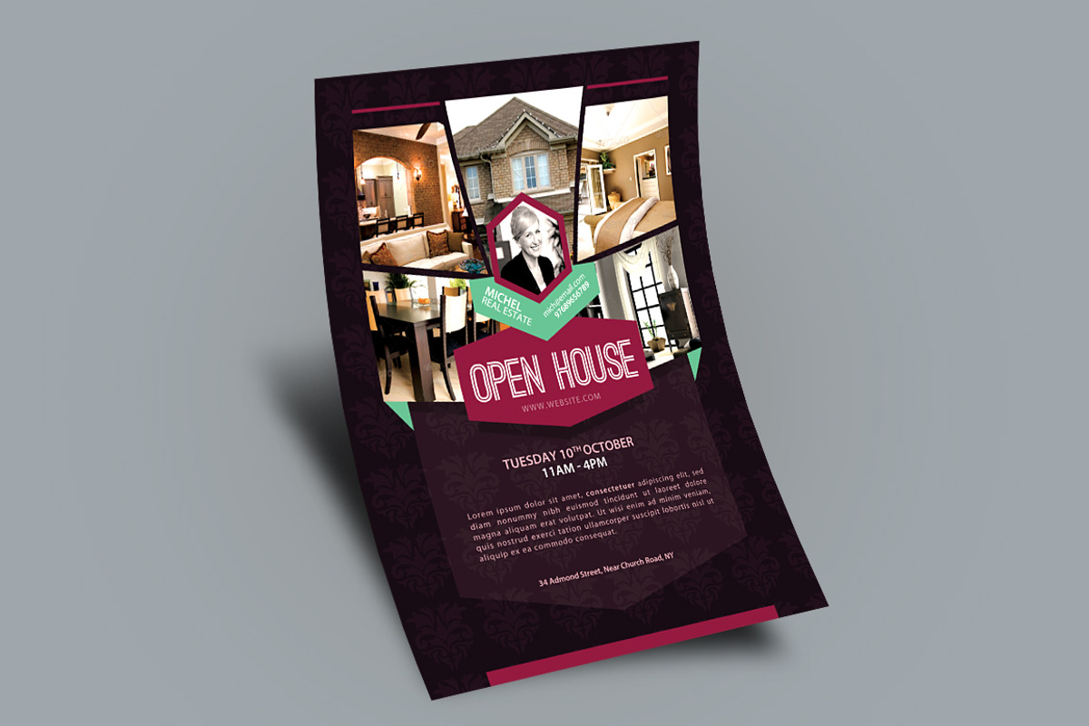 Open House Promotion Flyer V1, a Flyer Template by Satgur Graphic Design