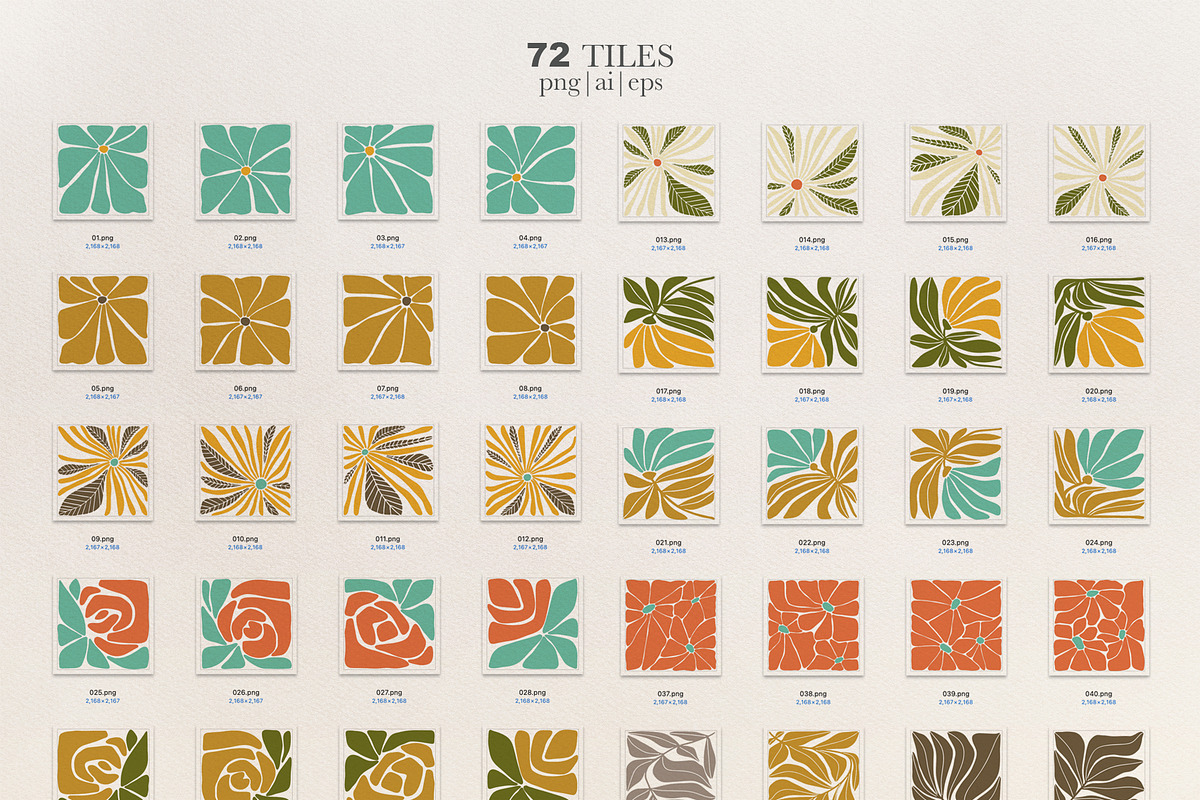 Retro Floral Patterns & Posters