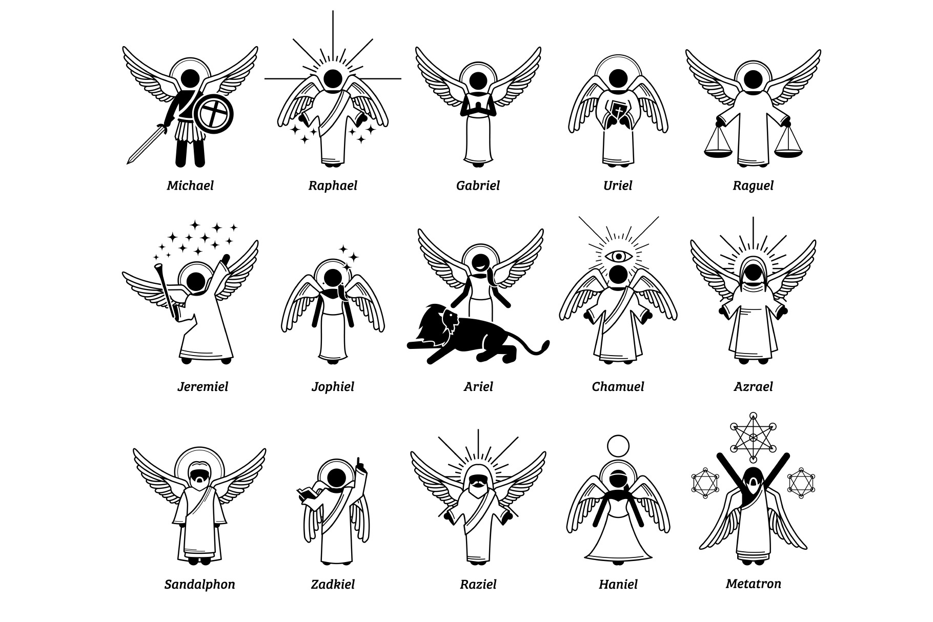 God Archangels Angels Saint, an Icon by Leremy Stick Figures