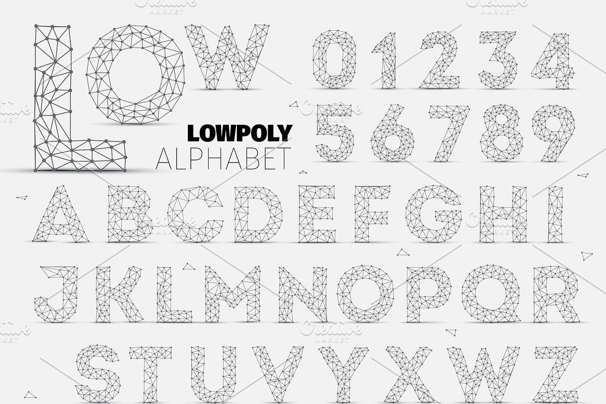 Vector Low Polygon Alphabet, an Object Graphic by Orson