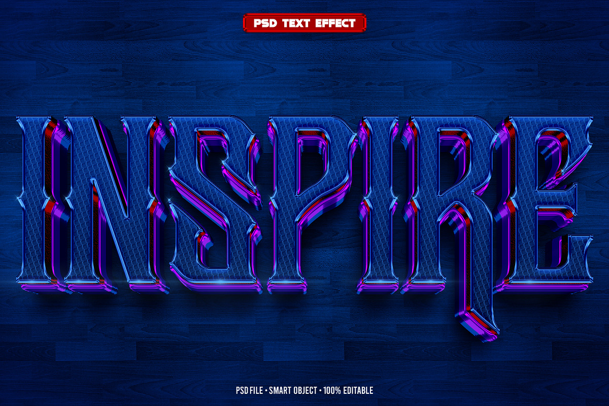 Inspire 3D editable text effect, a Layer Style Add-On by Hello Muh