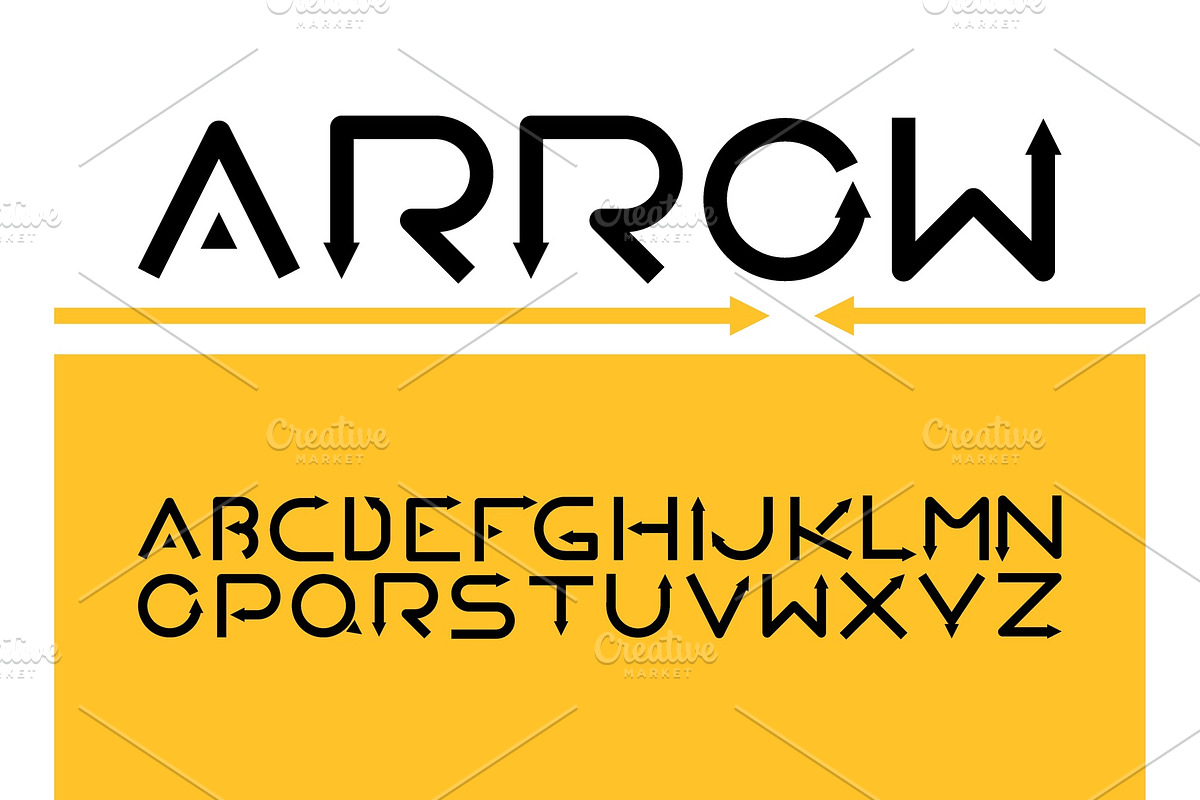 English alphabet with arrow letters, an Illustration by BCP.group