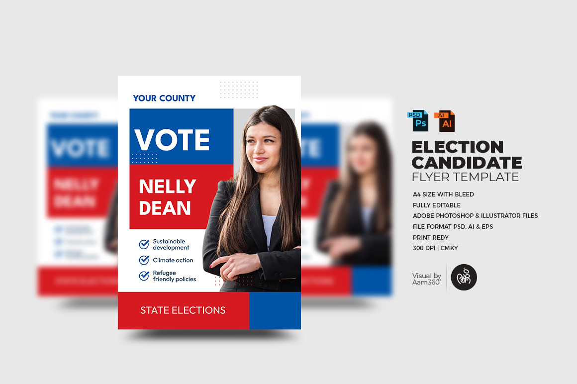 Election Candidate Flyer Template, a Flyer Template by Aam360