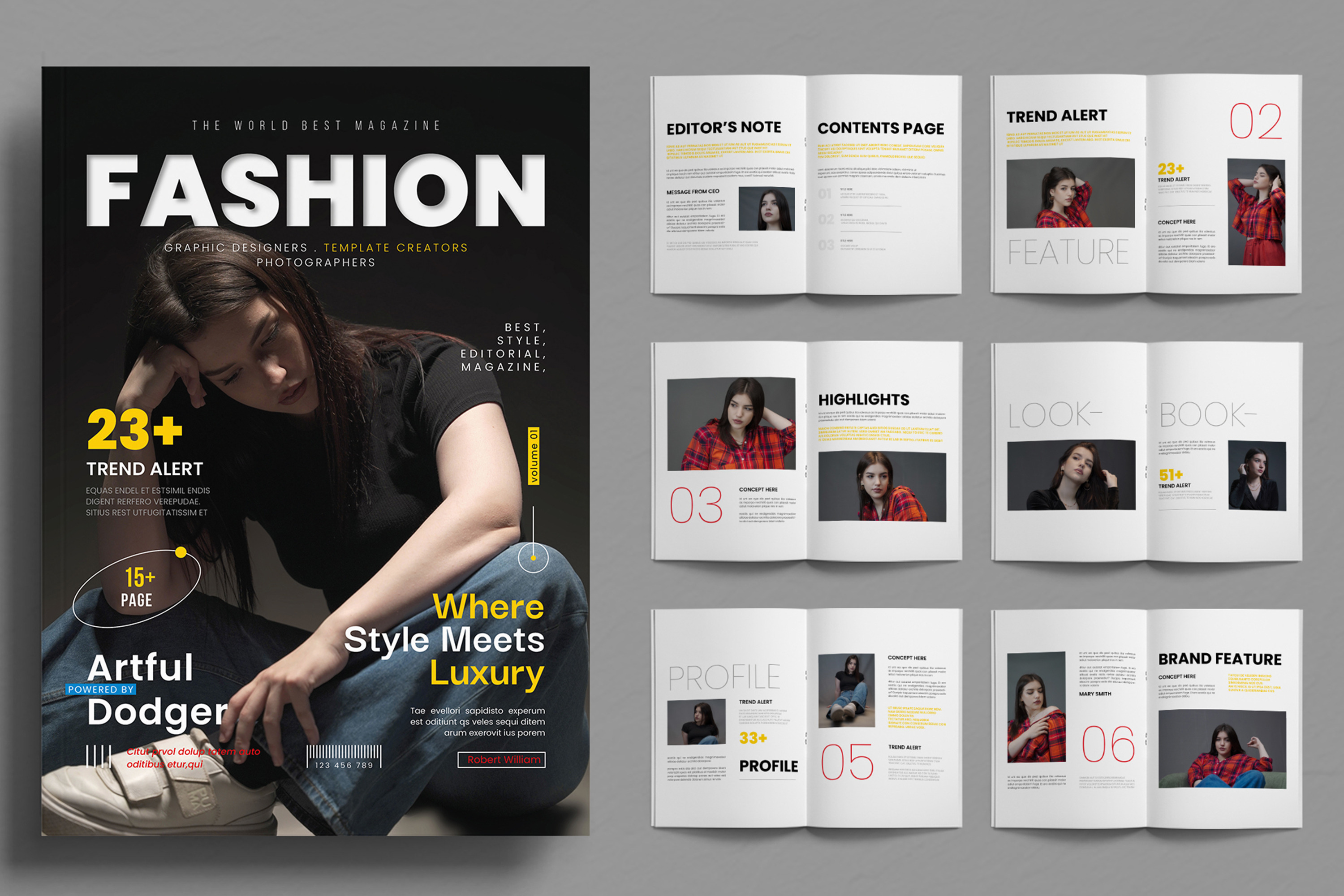Trendy Fashion Magazine Template
