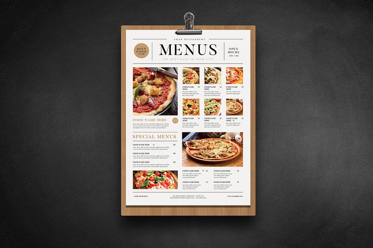 Simple Food Menu, a Flyer Template by Guuver