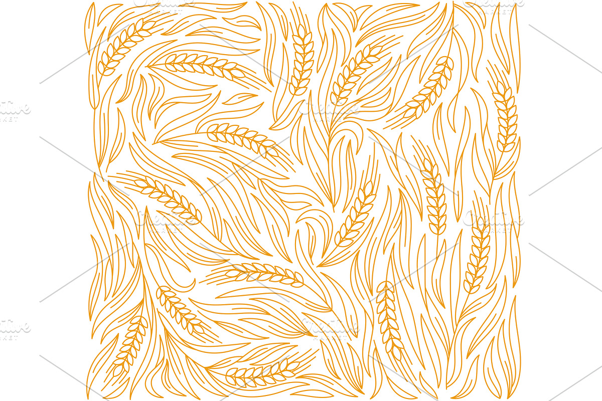 Cereal wheat straw pattern, an Illustration by Ilia Design