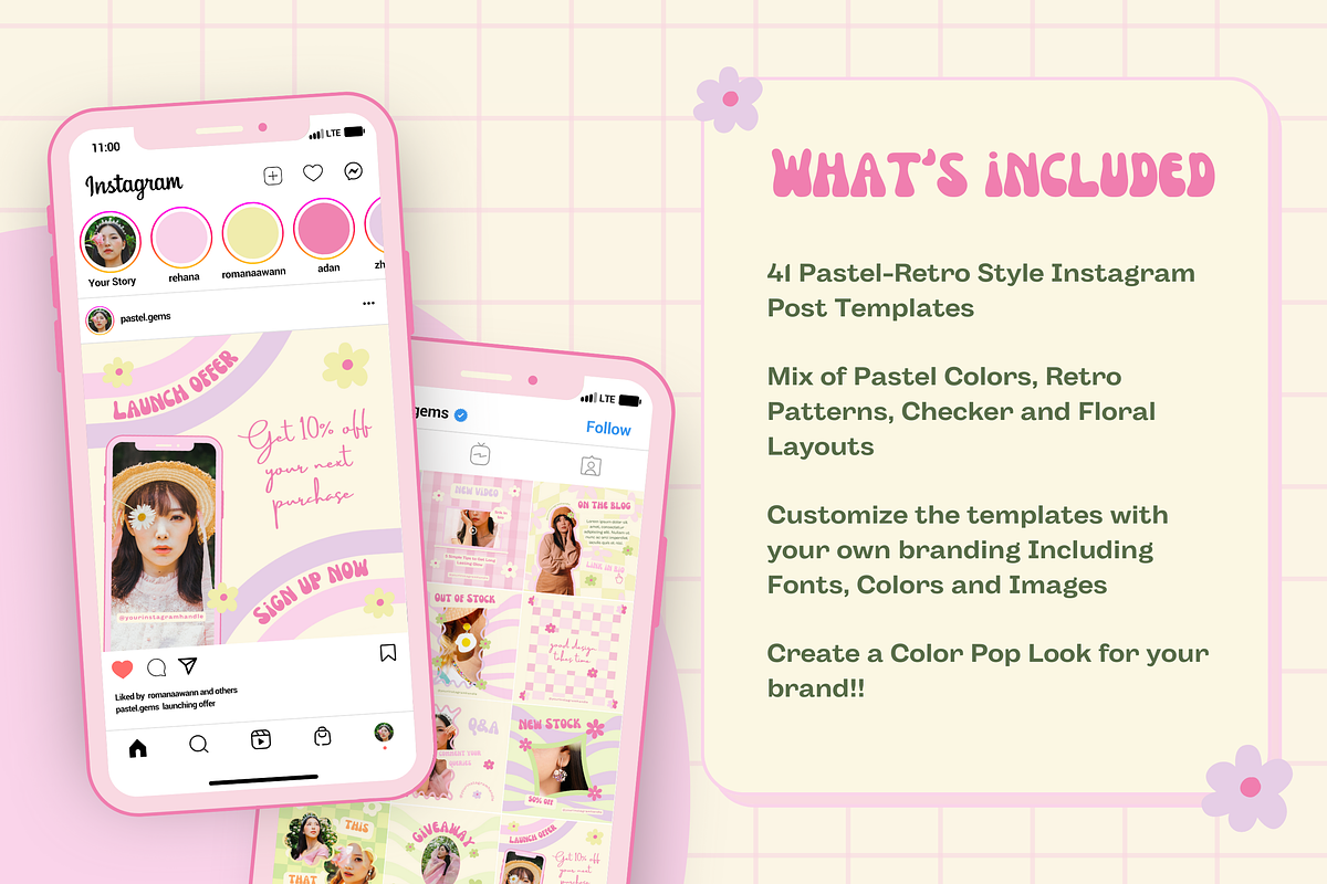 Pastel Instagram Post Templates Canva