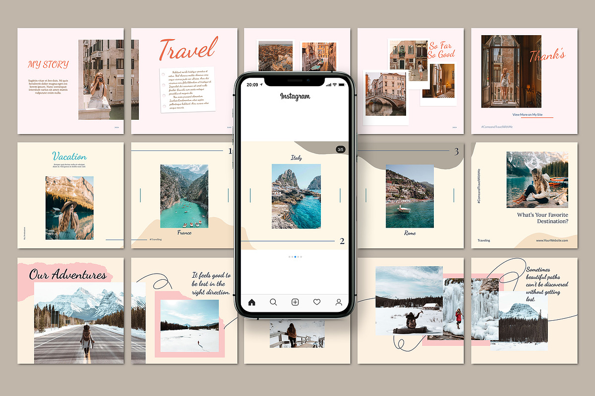 Travel Carousel Instagram Vanta | PS, a Social Media Template by ...