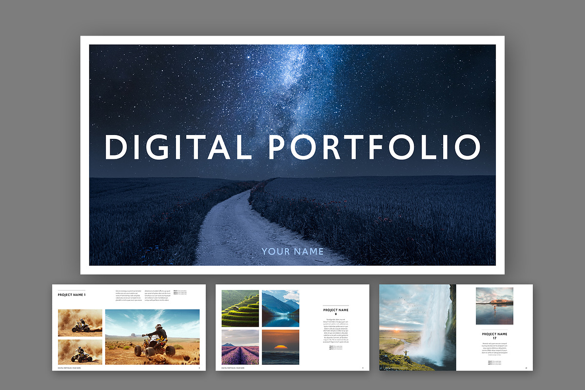 Digital Portfolio Layout, a Presentation Template by tomsarraipodesign
