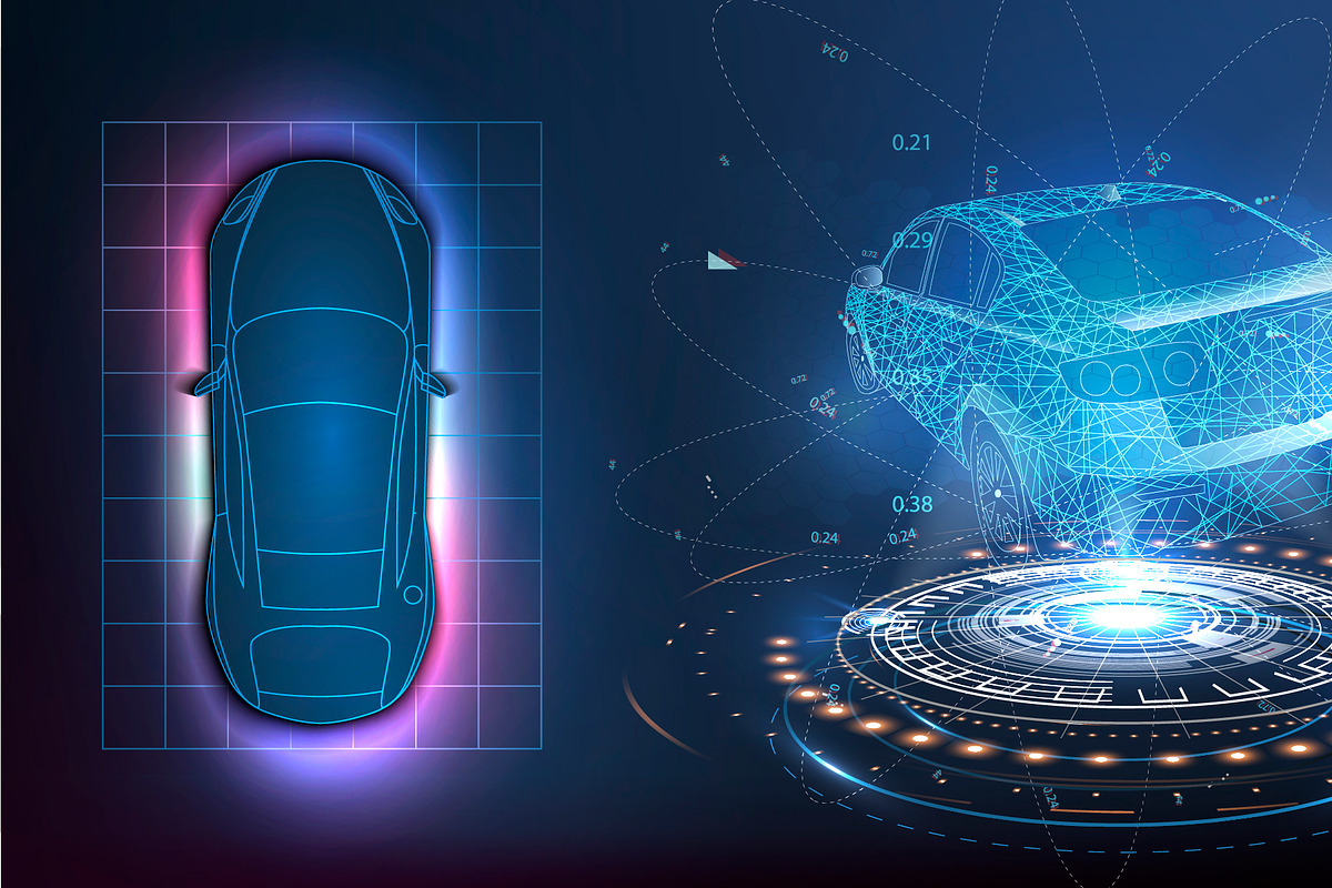 Futuristic car user interface HUD UI, a Background Graphic by ZinetroN