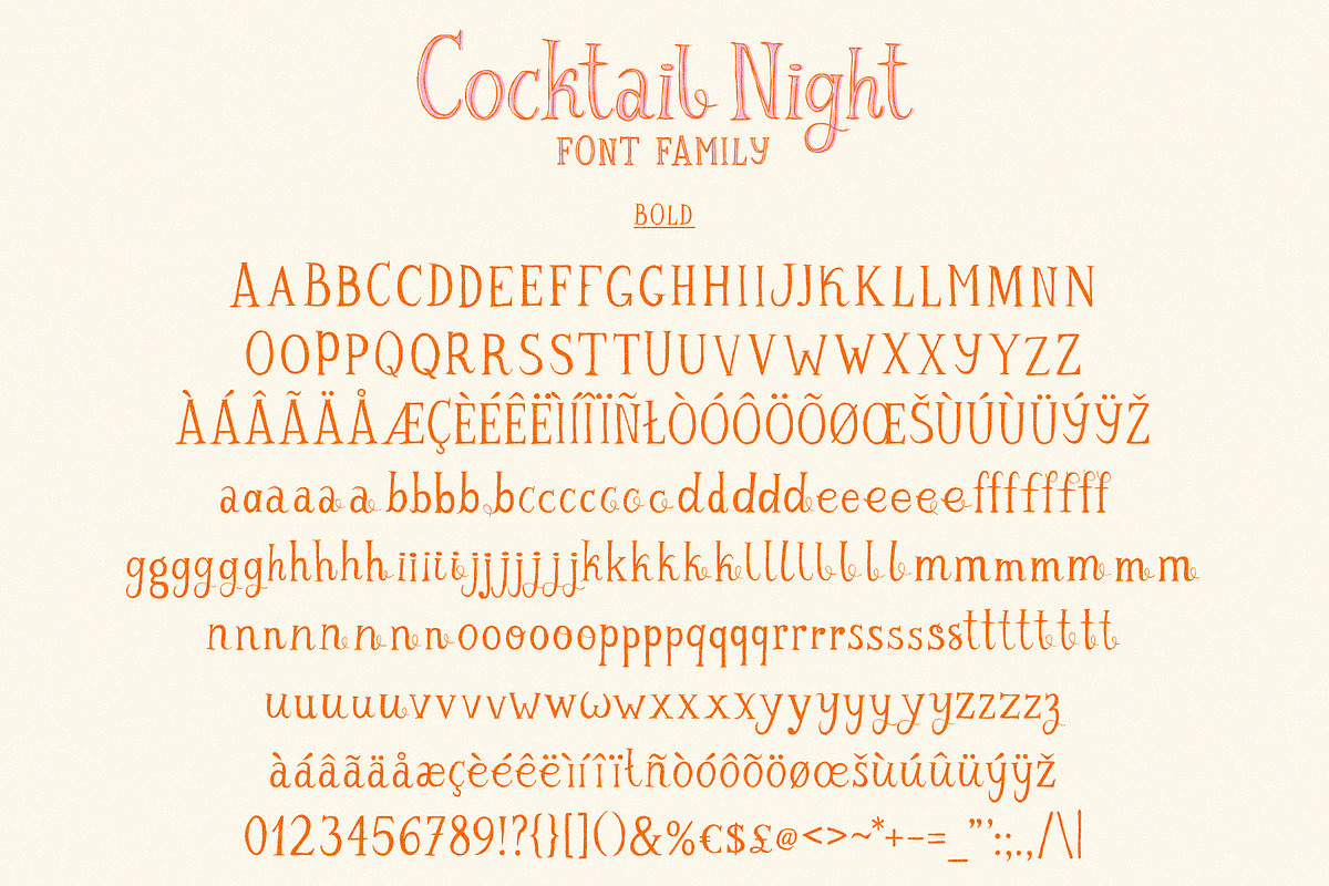 Cocktail Night Festive Hand-drawn Font