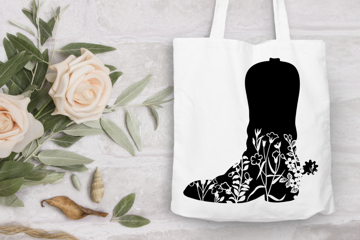 Cowboy Floral Boot SVG, Cowgirl SVG., an Illustration by Doodle Cloud ...