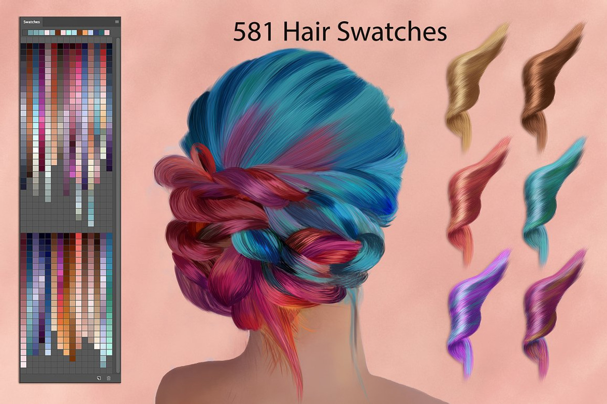 Hair Swatches for Photoshop, a Palette Add-On by FaeryDesign