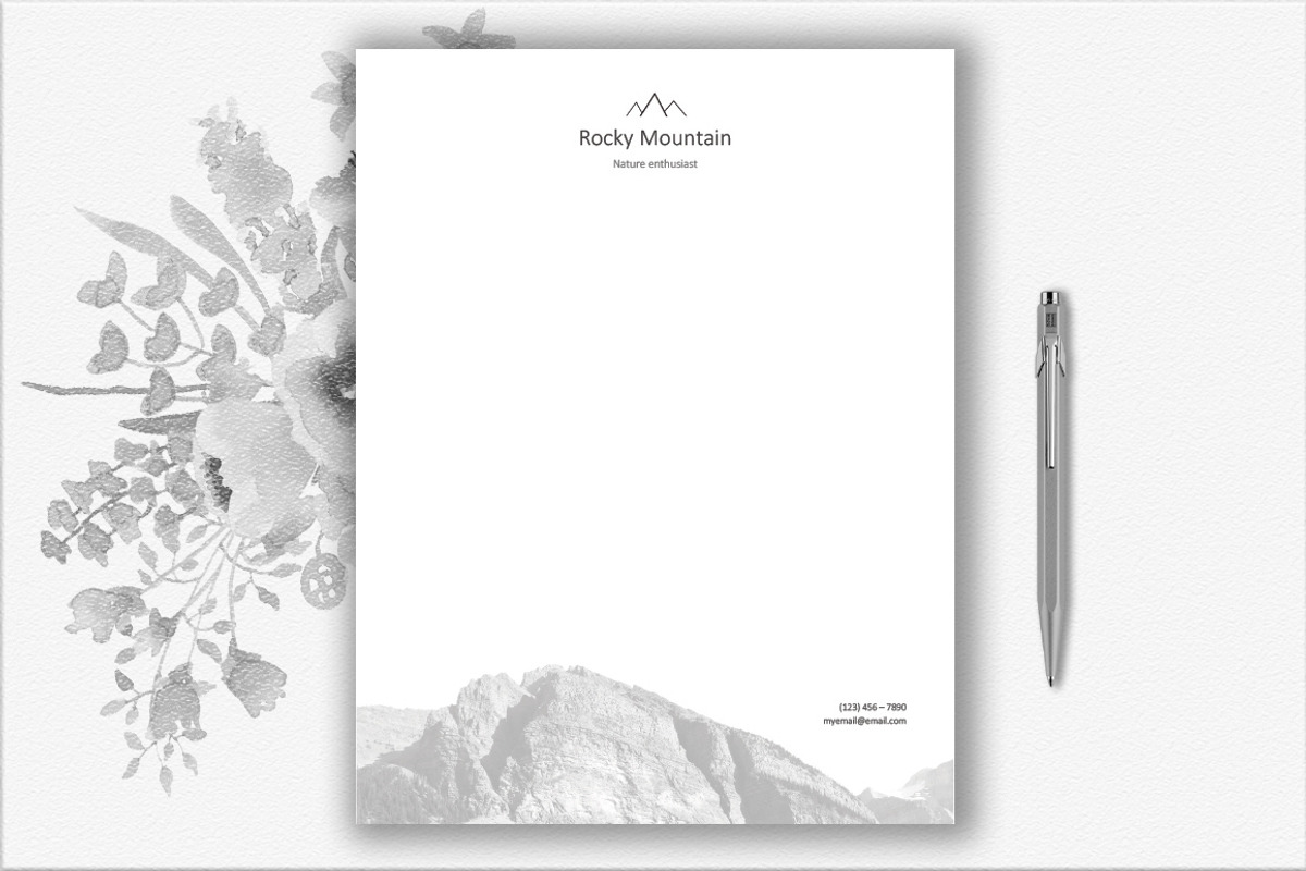Mountain Letterhead Template, a Stationery Template by Stanin Studio